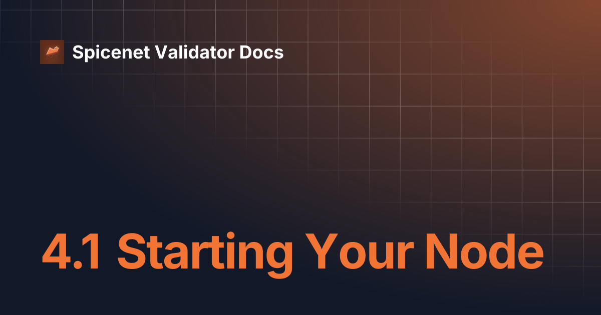 41 Starting Your Node Spicenet Validator Docs 2241